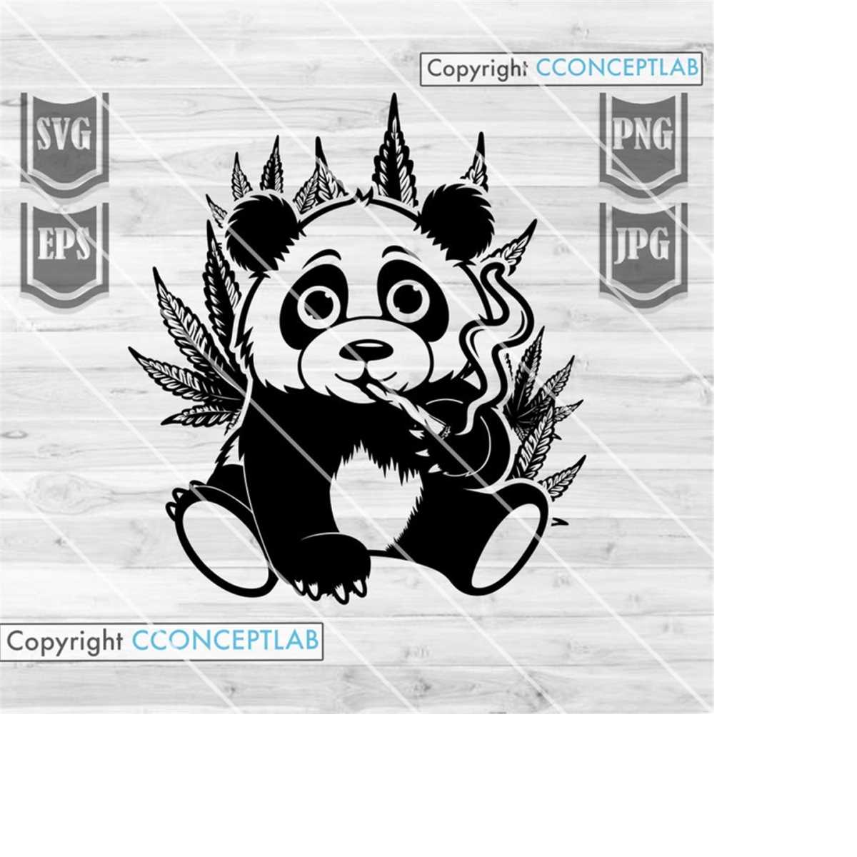 Cute Panda Smoking Joint || Svg File || Panda Smoking Weed S - Inspire ...