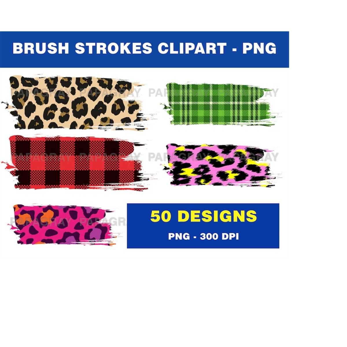 Brush Stroke Clipart - 50 Designs | Digital Download | Brush | Inspire ...