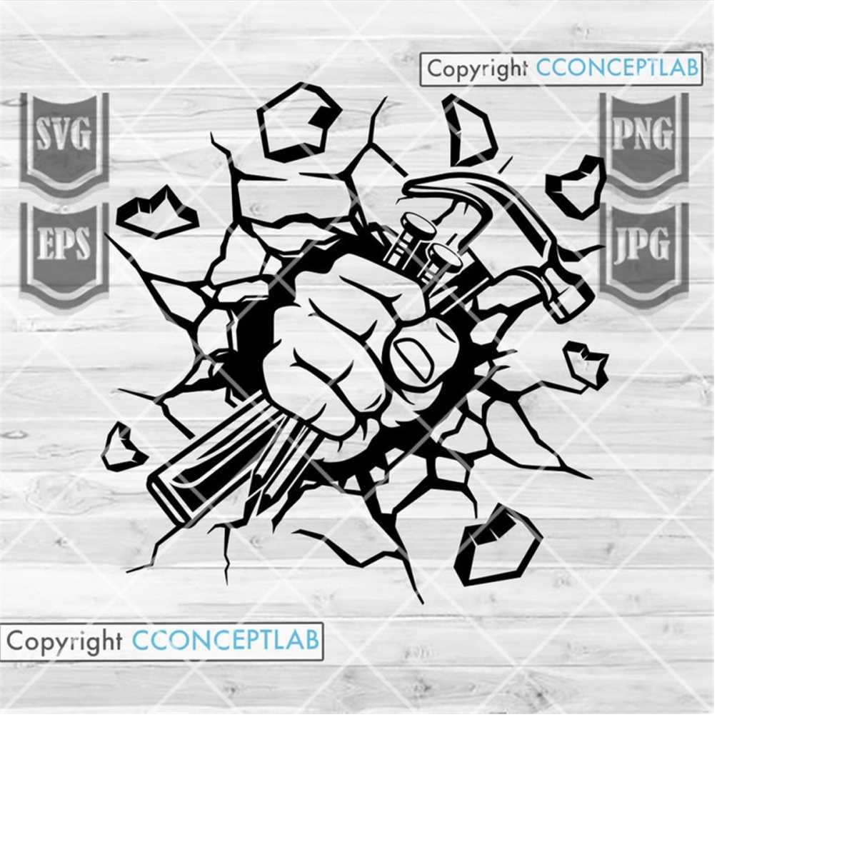 Carpenter Smashed Punch svg | Construction Dad T-shirt Desig | Inspire ...