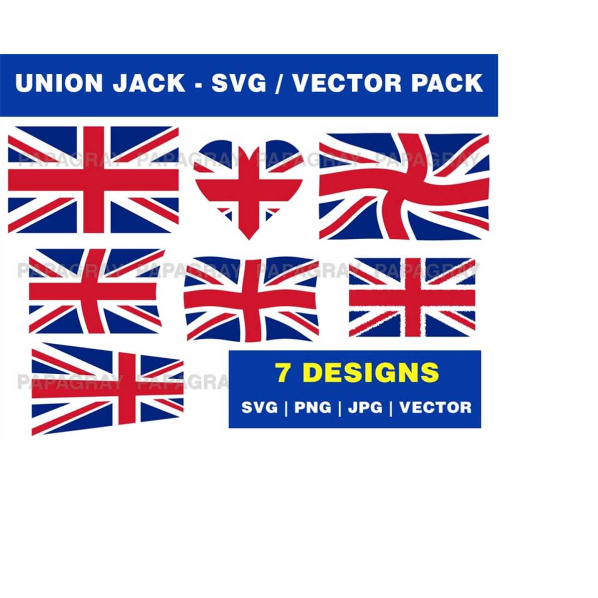 Union Jack SVG Pack - 7 Designs | Digital Download | British - Inspire ...