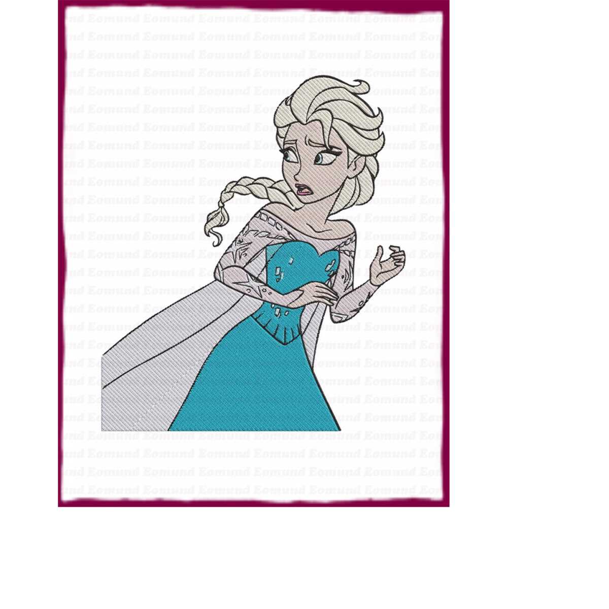 Elsa Frozen Filled Embroidery Design 16 - Instant Download | Inspire Uplift