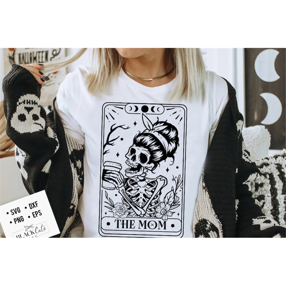 The Mom Tarot Card SVG, Mom tarot svg, Skull coffee svg, Mot - Inspire ...