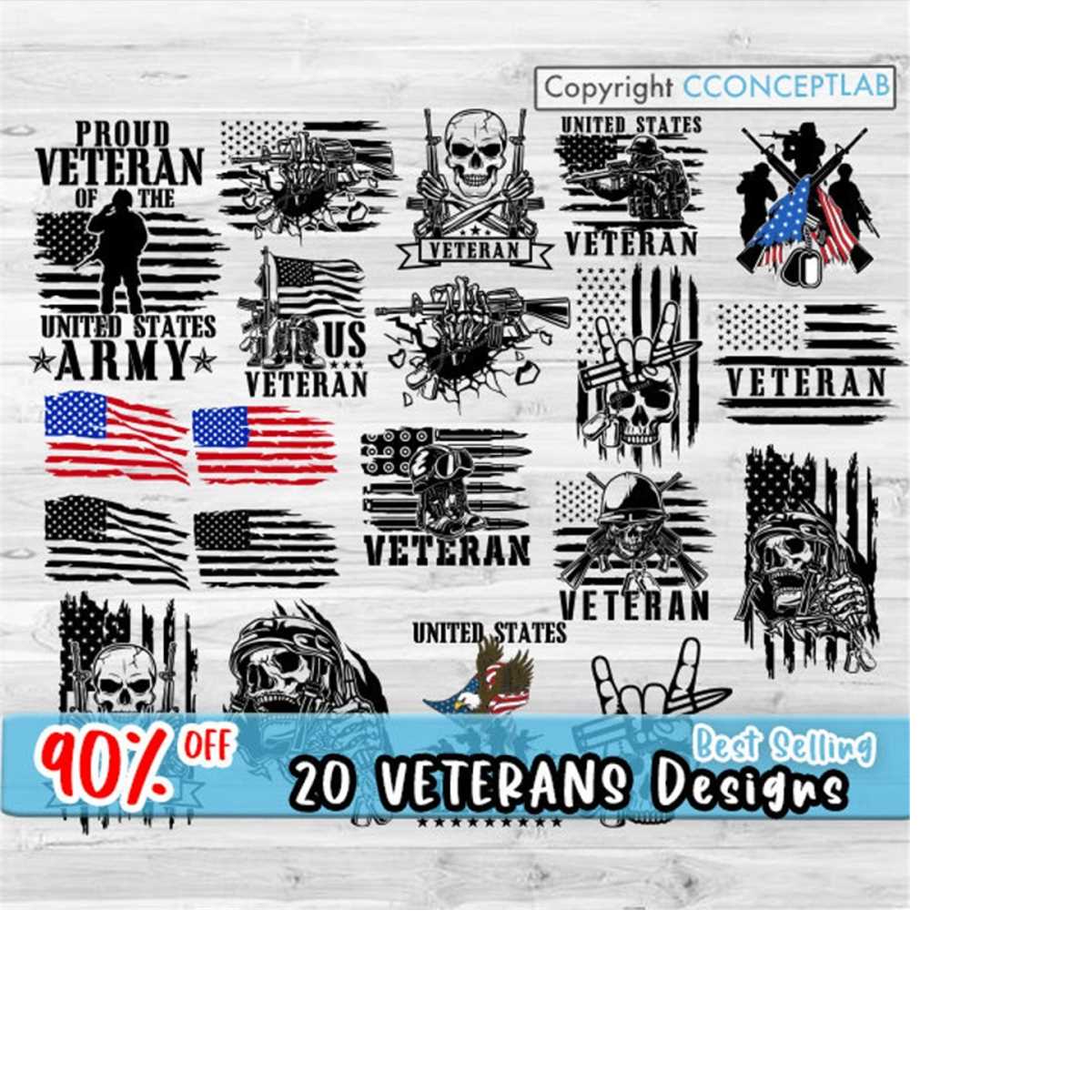 20 Veteran SVG Bundle | Military Clipart | Military Cutfile | Inspire ...