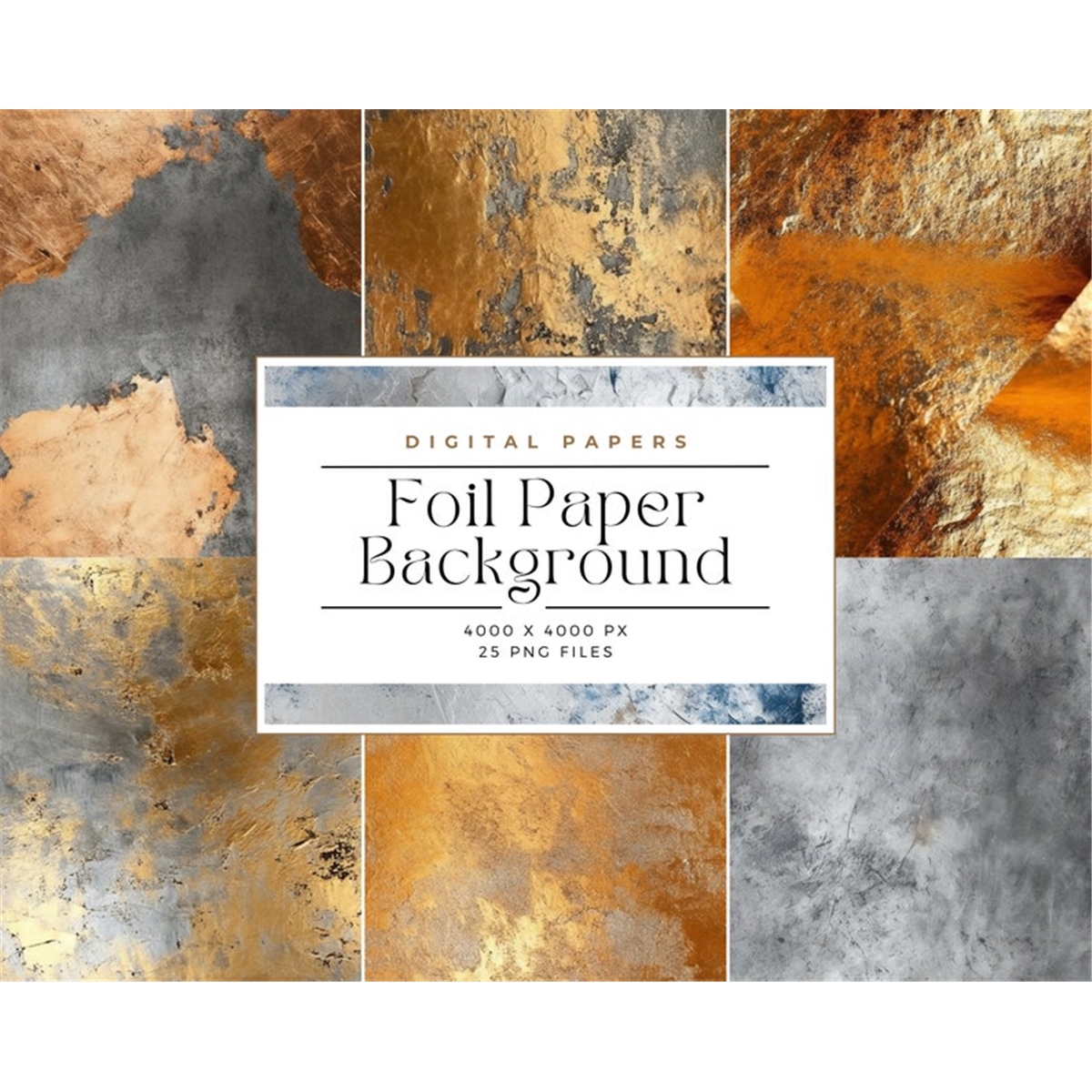 Gold foil digital paper, Foil Digital Paper Set, Printable B | Inspire ...