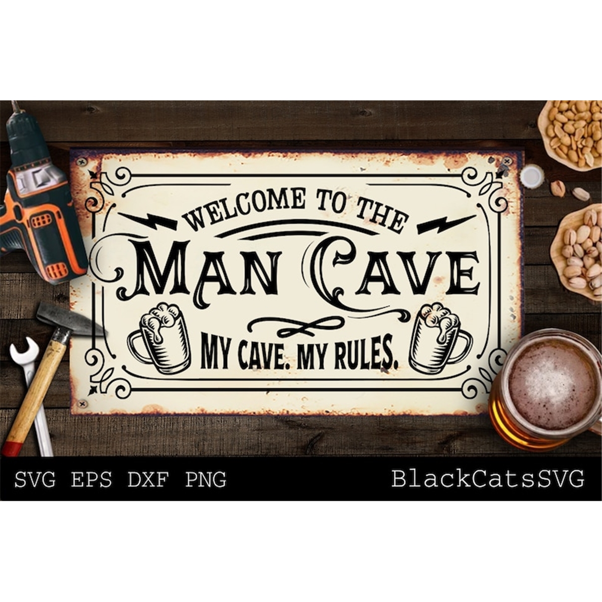 Welcome to the Man Cave svg, My cave mu rules svg, Vintage m - Inspire ...