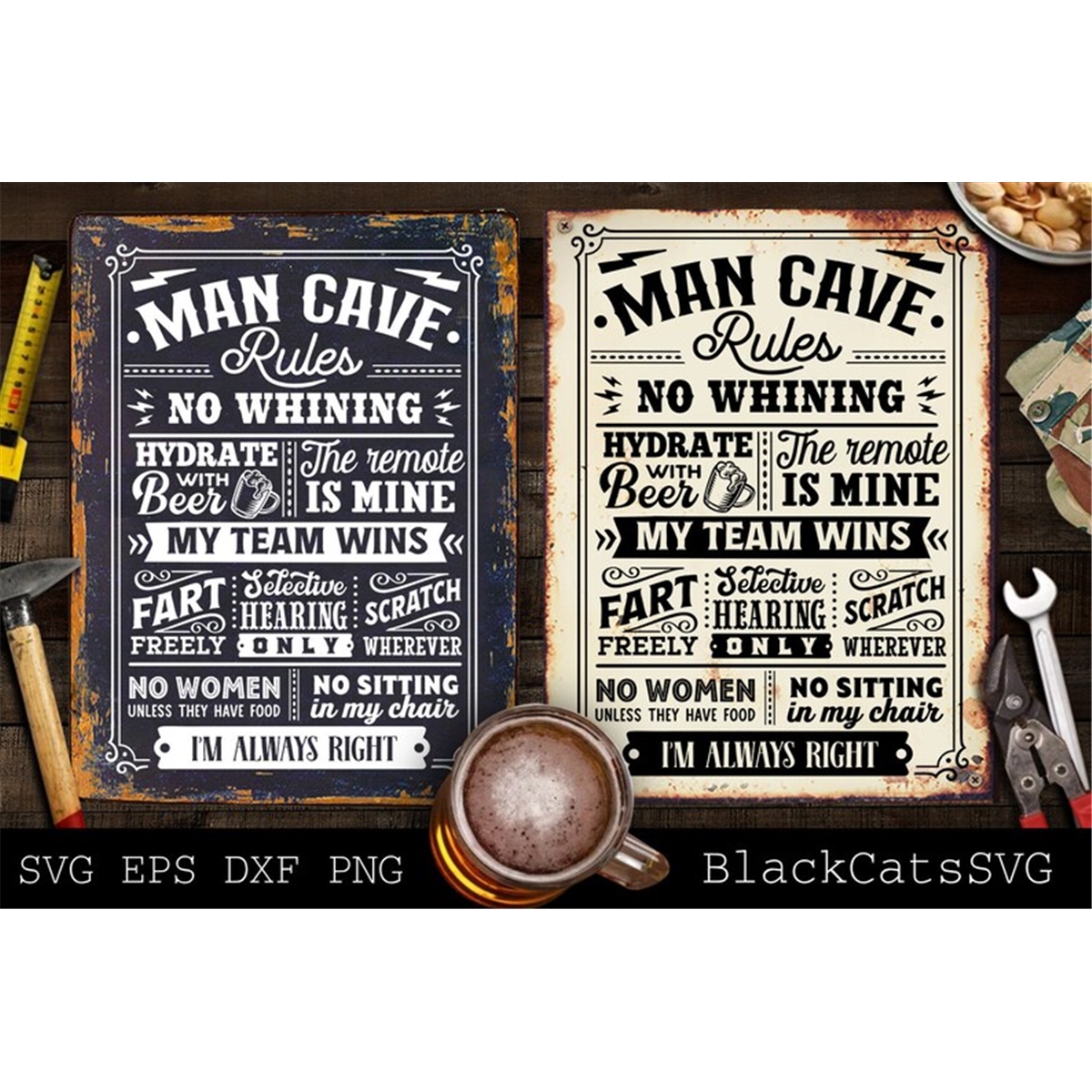 Man Cave Rules svg, Man cave rules poster SVG, Garage svg, D - Inspire ...