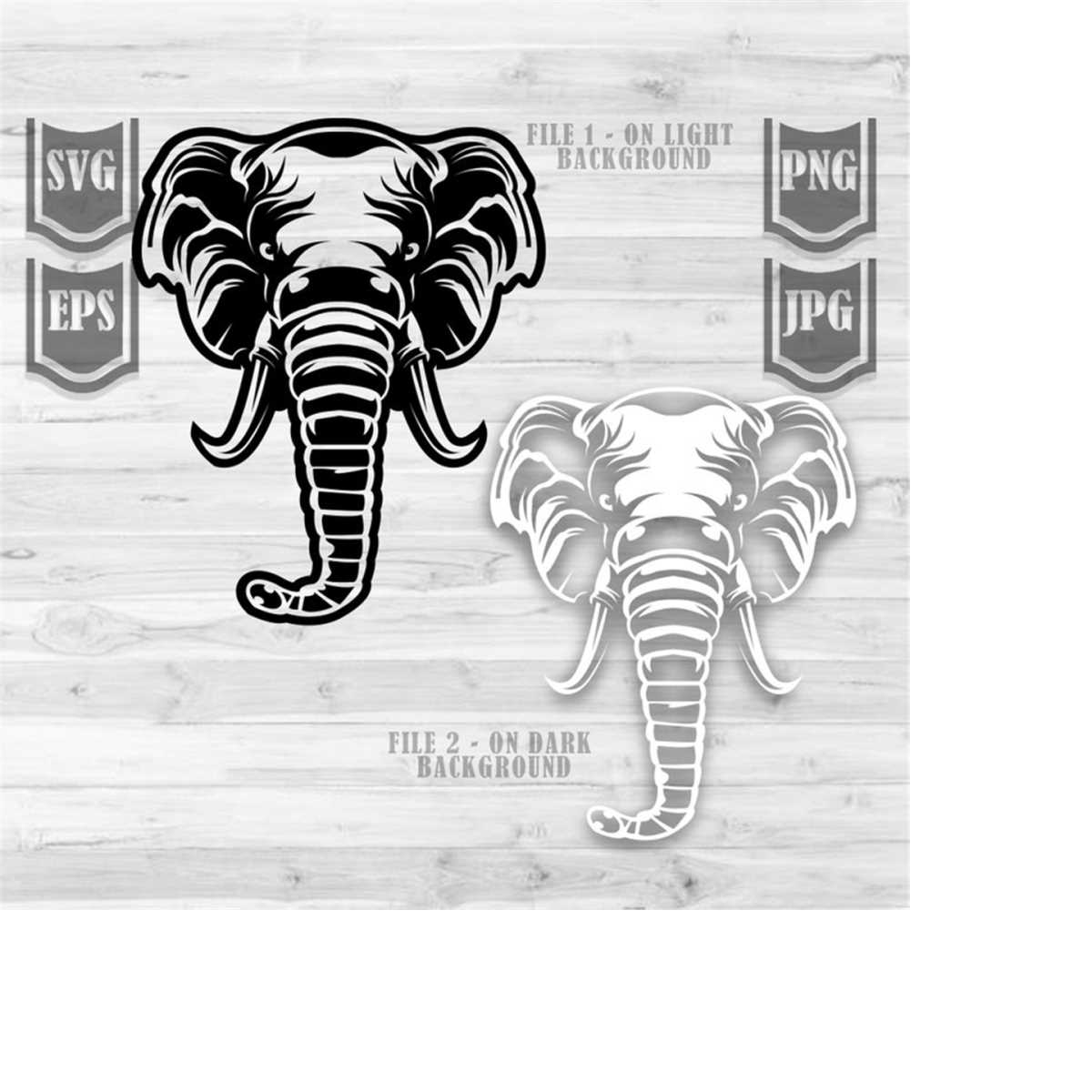 Elephant Clipart Svg | Safari Animal Cut File | Jungle Wild - Inspire ...