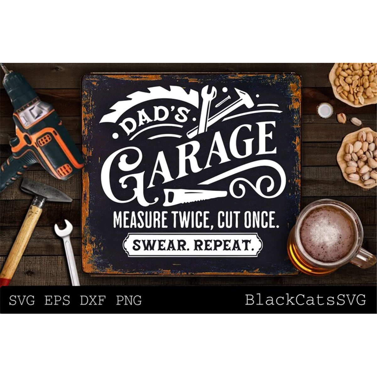 Dad's Garage svg, Garage svg, Measure twice svg, Dads garage | Inspire ...
