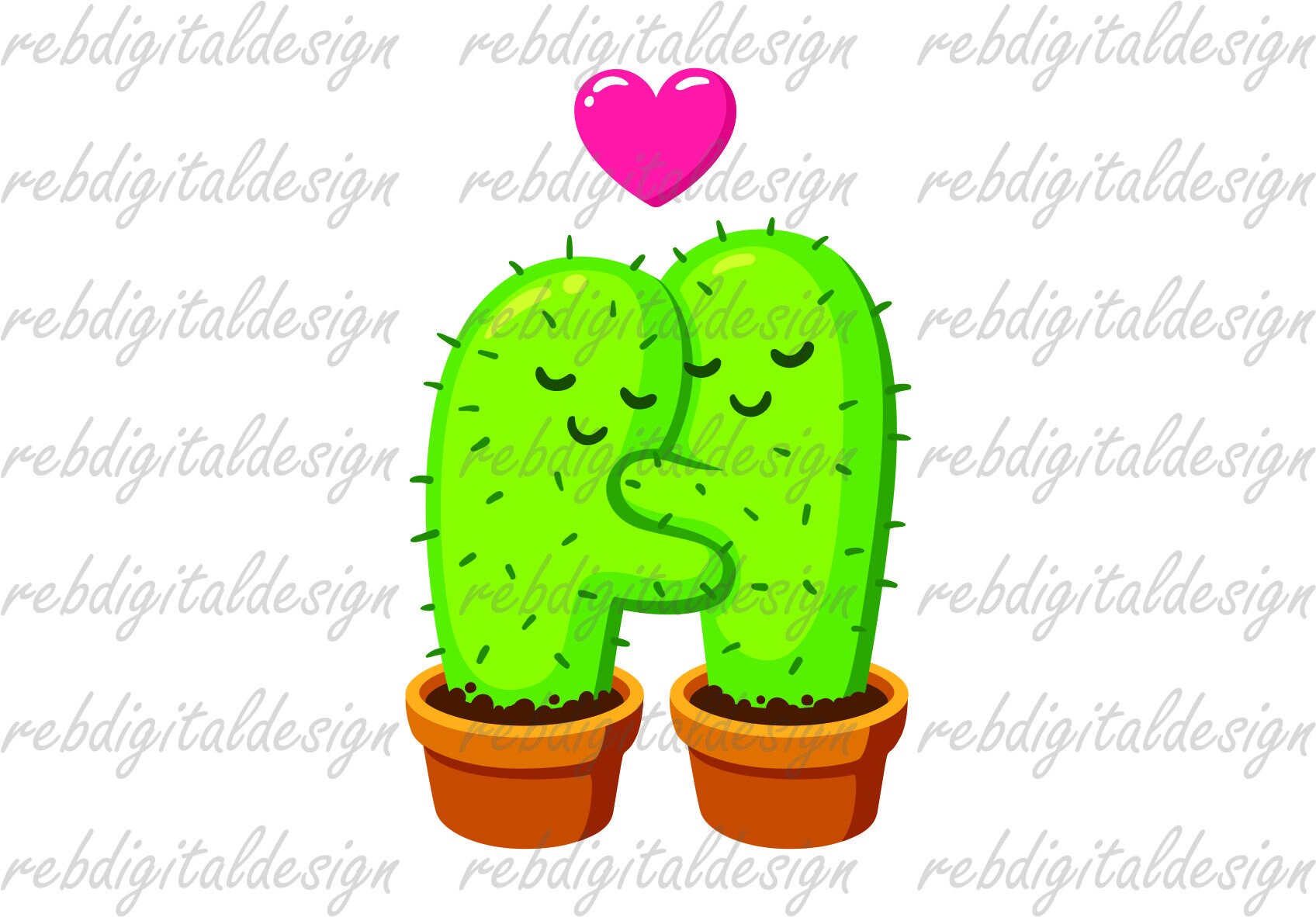 Cactus Flower Love Heart SVG PDF PNG EPs Instant Digital Dow - Inspire ...