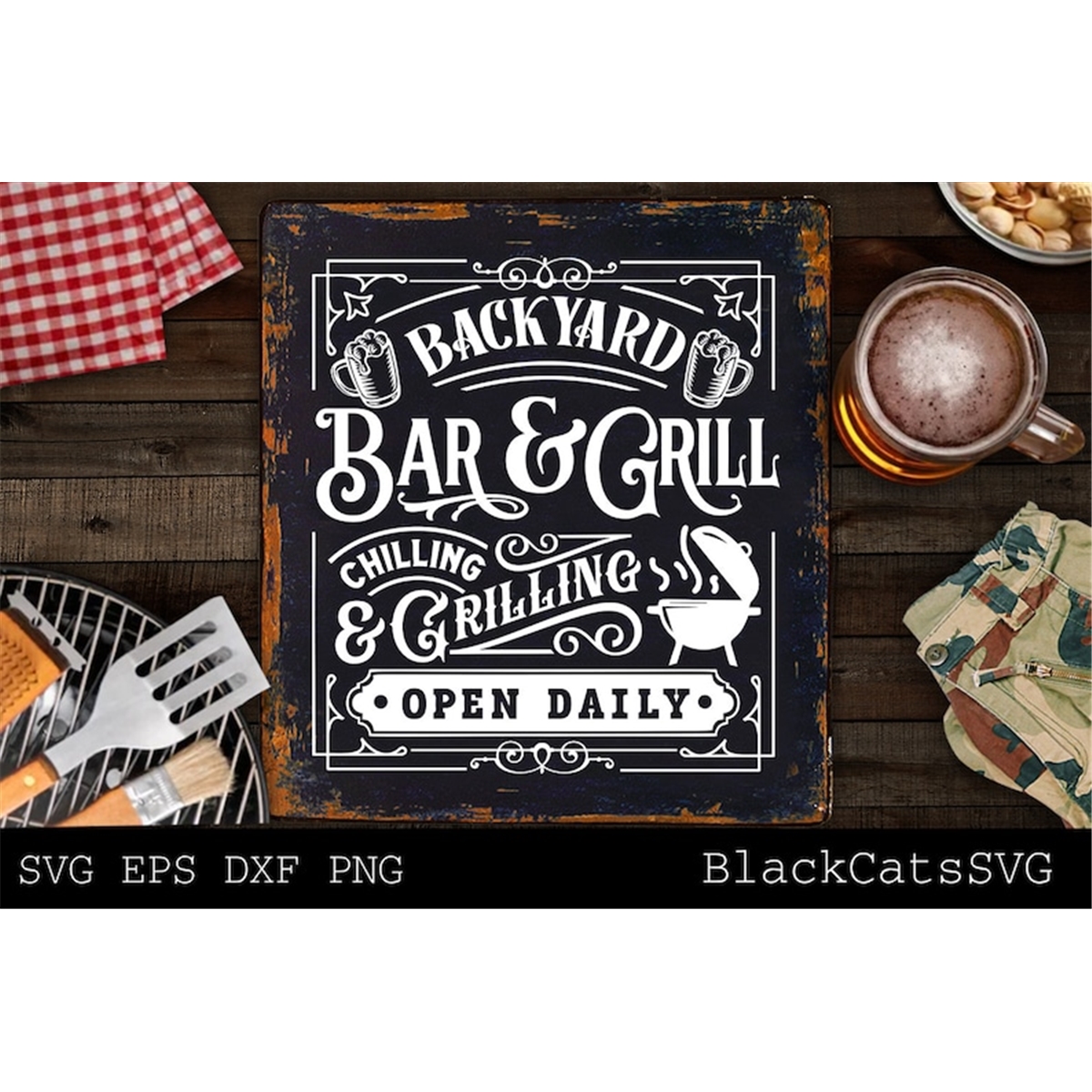 Backyard bar and grill svg, Grilling svg, BBQ Svg, Dad's Bar | Inspire ...