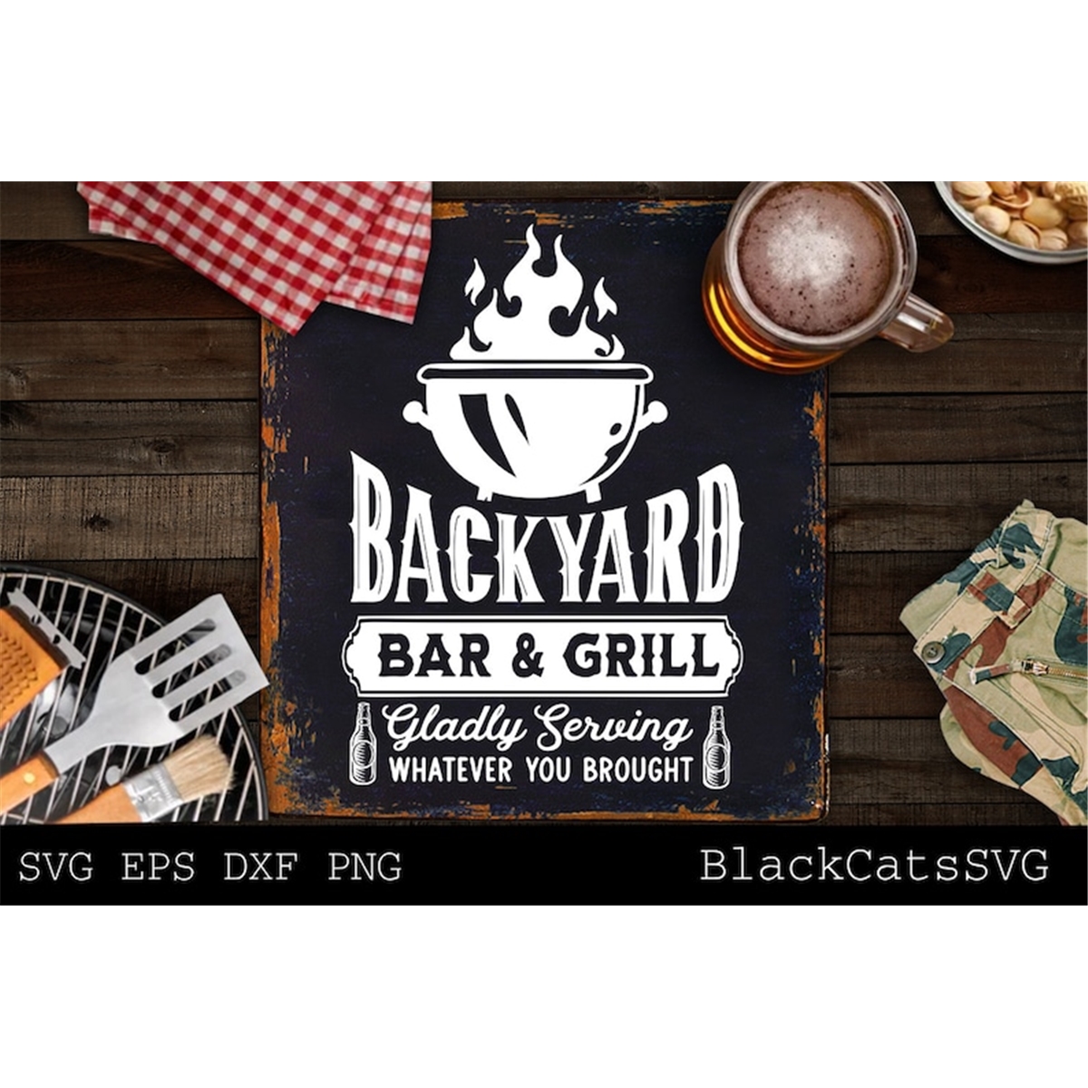 Backyard bar and grill svg, Grilling svg, BBQ Svg, Dad's Bar - Inspire ...