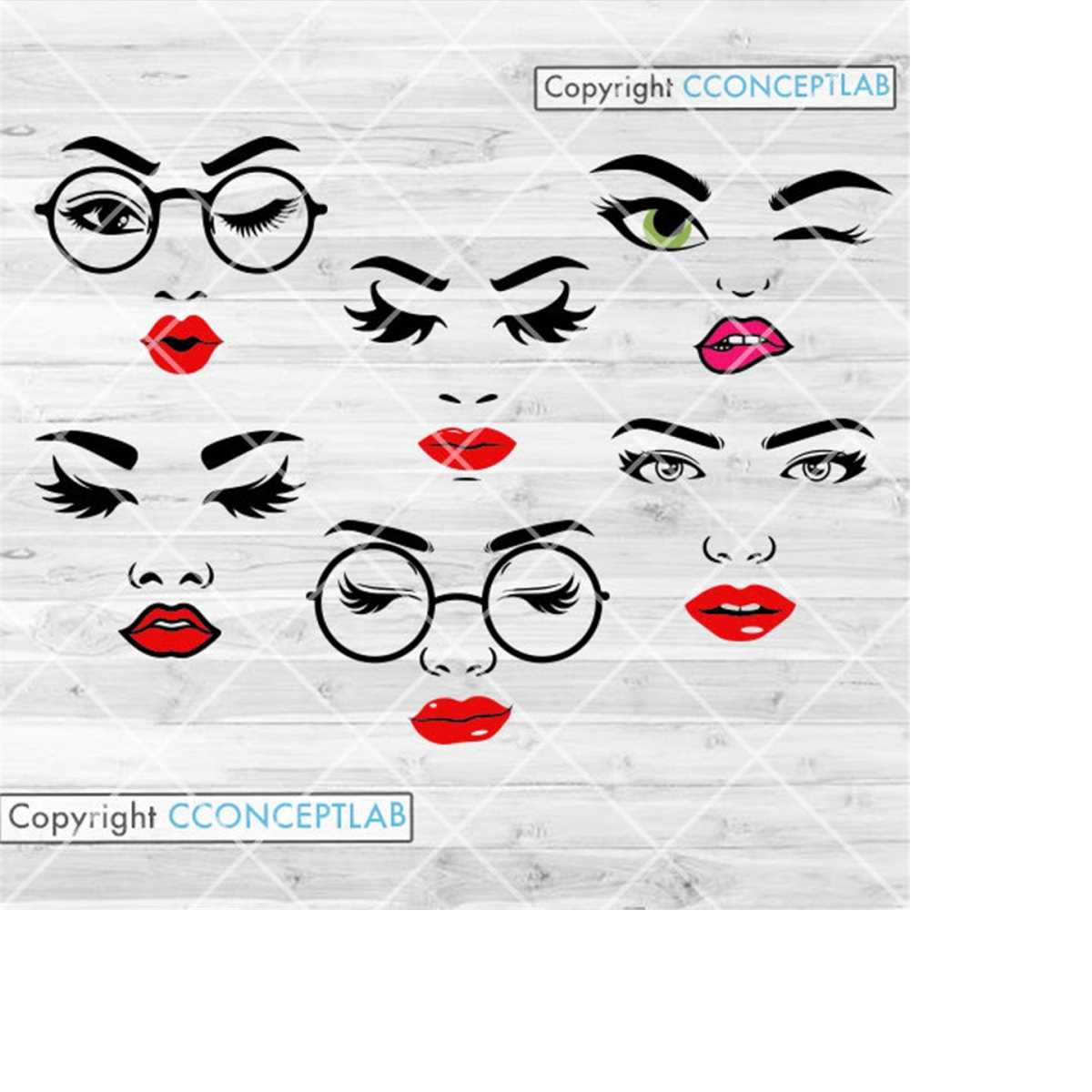 6 Sexy Woman Faces Bundle svg | Sexy Faces svg | Sexy Woman | Inspire ...