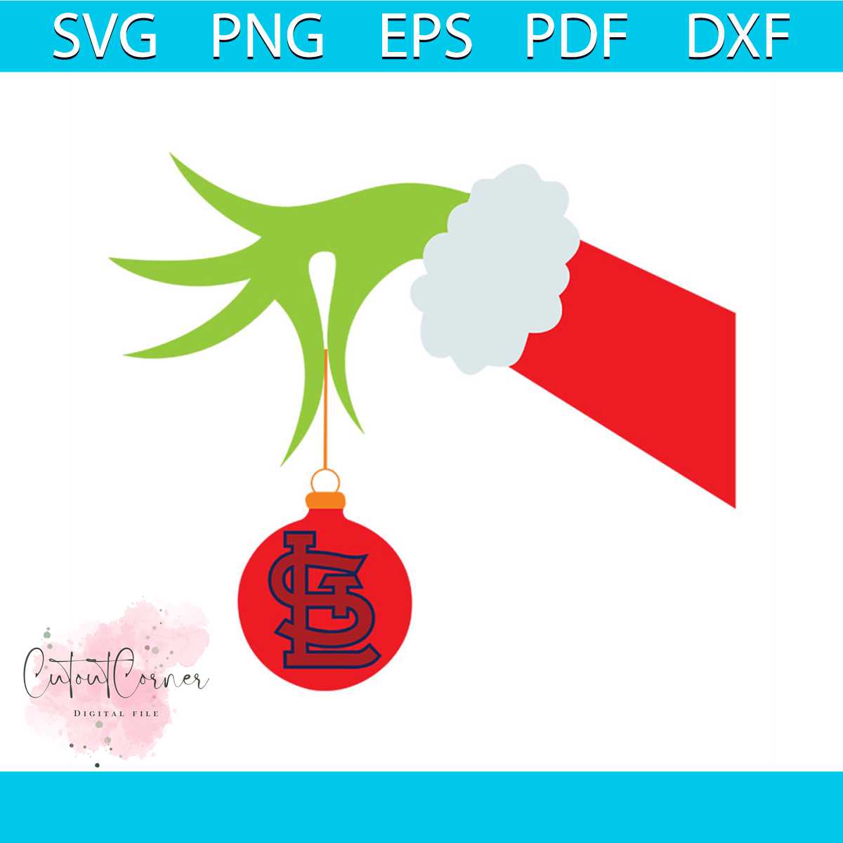 St. Louis Cardinals Grinch Hand Holding Christmas Svg, Grinc | Inspire ...