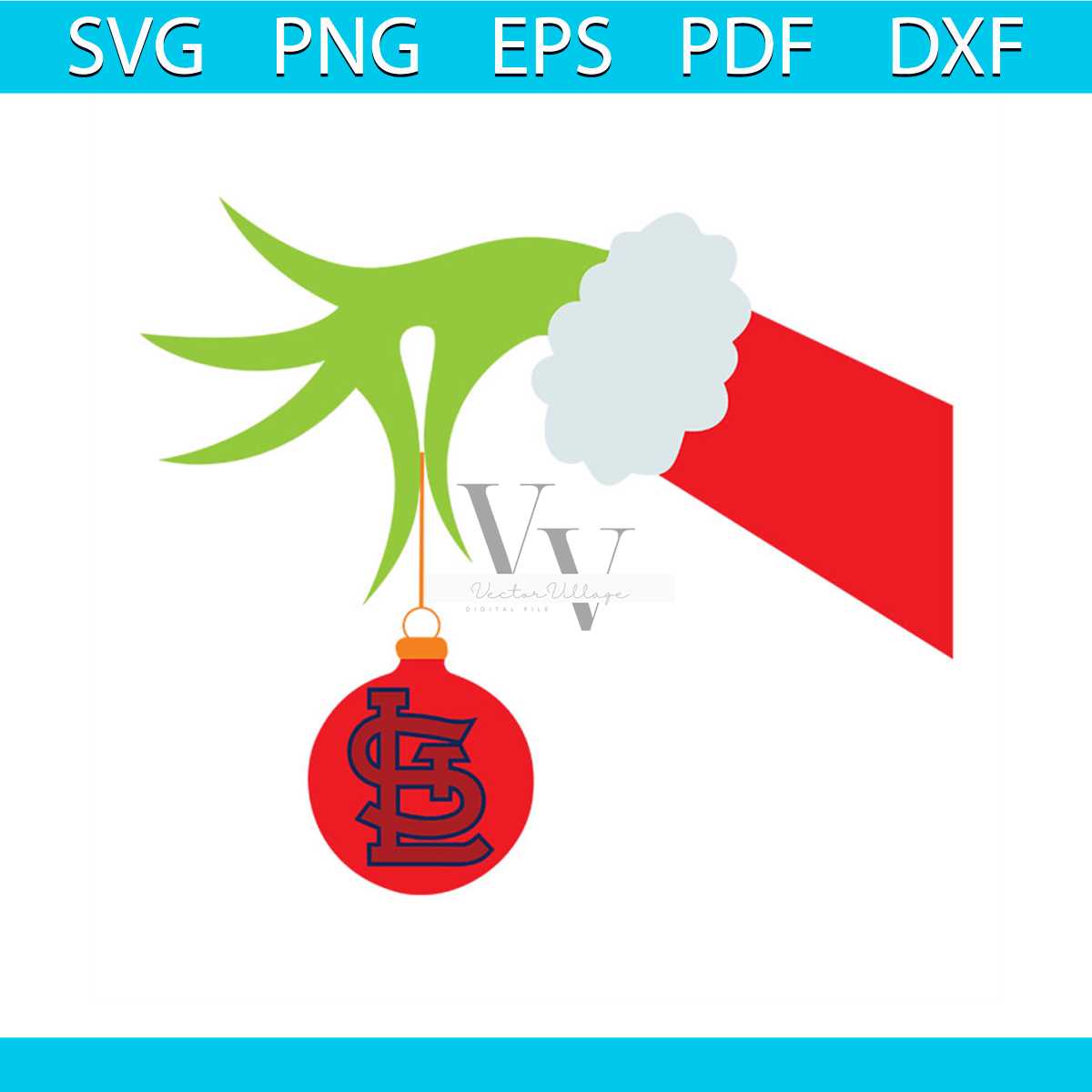 St. Louis Cardinals Grinch Hand Holding Christmas Svg, Grinc | Inspire ...