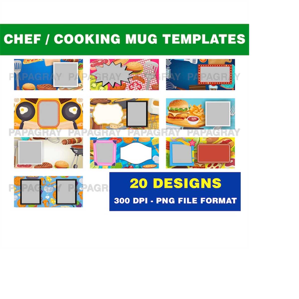 Chef Mug Templates - 20 Designs | Digital Download | Cooking | Inspire ...