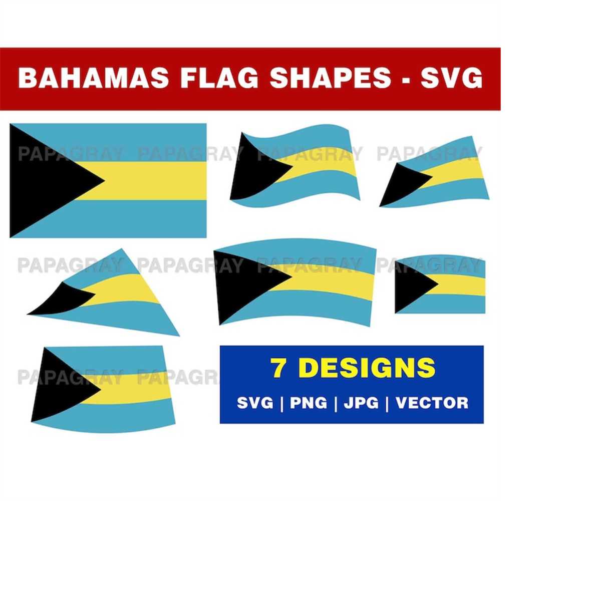 Bahamas Flag Shapes SVG Graphic - 7 Designs | Digital Downlo | Inspire ...