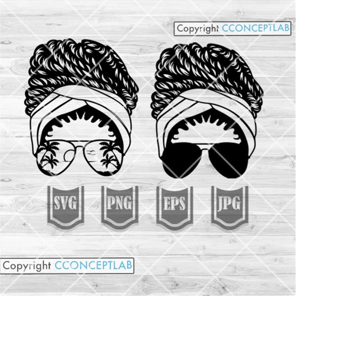Afro Bun Hair svg | Summer Braided Clipart | Tropical Hair S | Inspire ...
