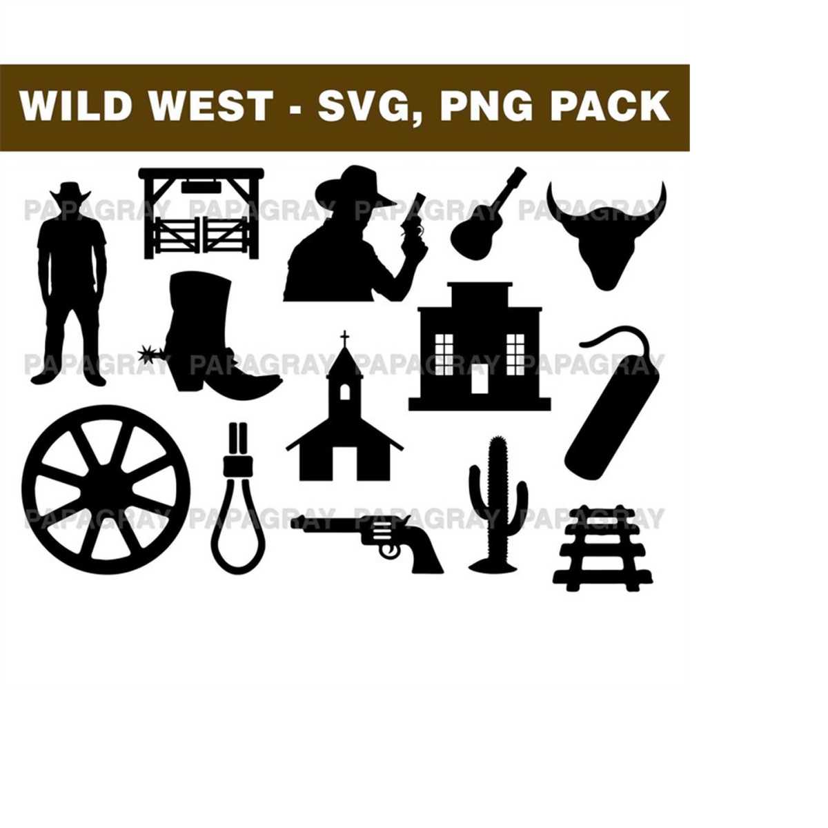 Wild West Silhouette Pack - 14 Designs | Digital Download | | Inspire ...