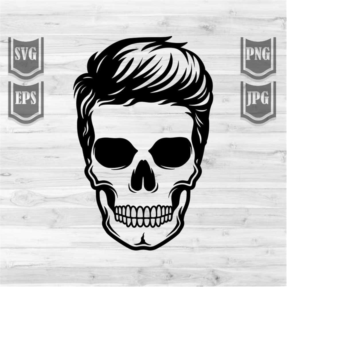 Man Skull Svg File || Faded hair Skull Svg || Gentleman Skul | Inspire ...