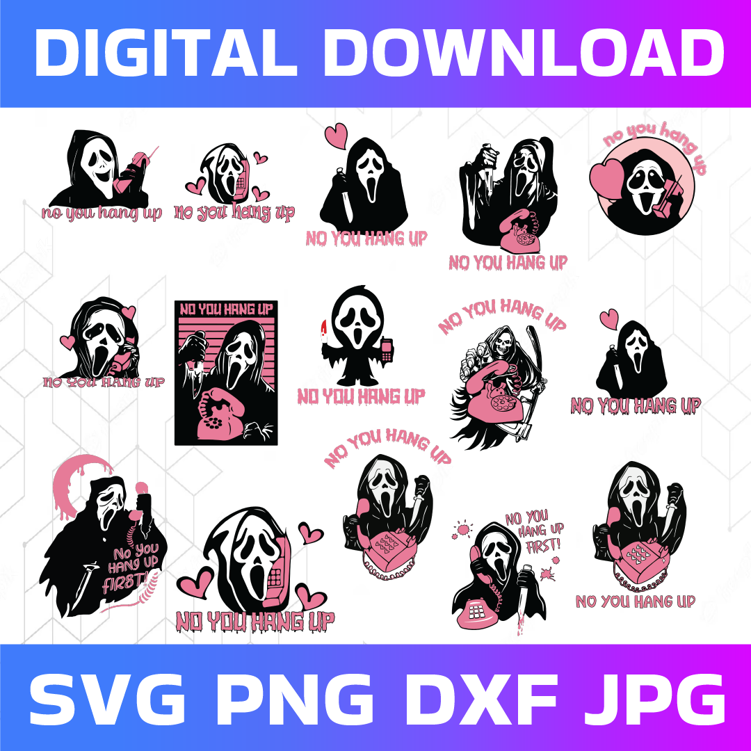 Scream SVG Bundle, Ghost Face Svg, No You Hang Up svg, Screa | Inspire ...