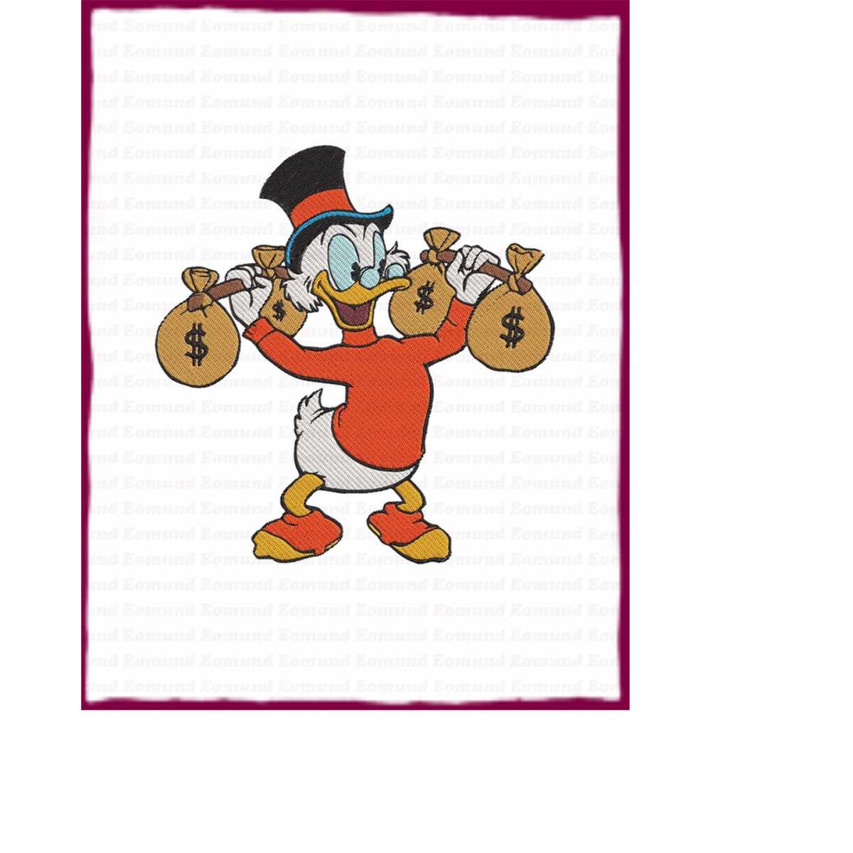 Scrooge McDuck Ducktales Fill Embroidery Design 8 - Instant - Inspire ...
