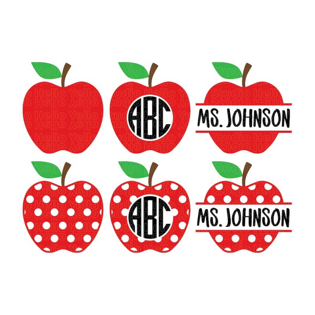 Apple Name Frame Svg Bundle, Apple Svg, Apple Clipart, Apple | Inspire ...