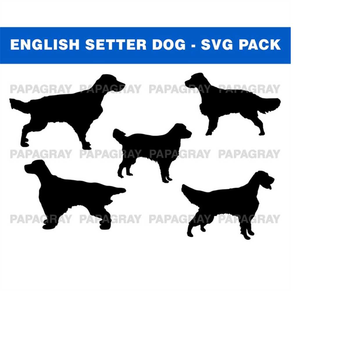 English Setter Dog Silhouette Pack - 5 Designs | Digital Dow | Inspire ...