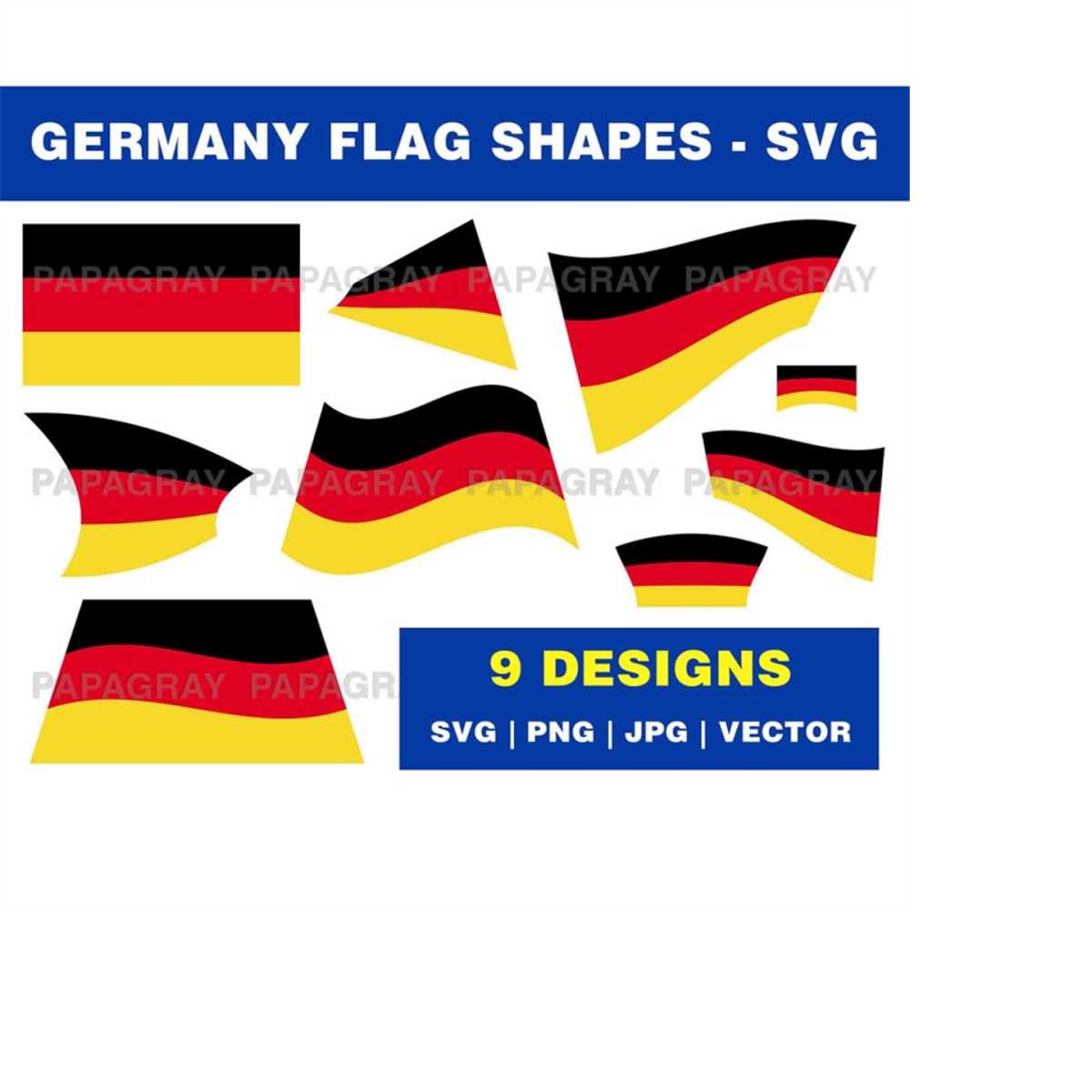 Germany Flag Shapes SVG Graphic - 9 Designs | Digital Downlo | Inspire ...