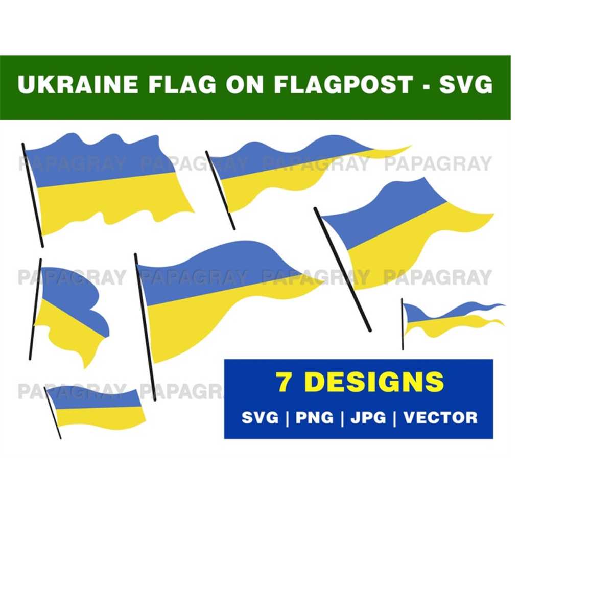 Ukraine Flag on Flagpole SVG Graphic - 7 Designs | Digital D | Inspire ...