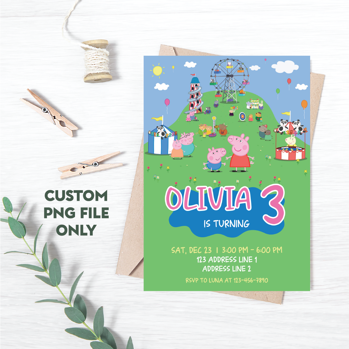Personalized File Printable Birthday Invitation, Digital Bir - Inspire ...