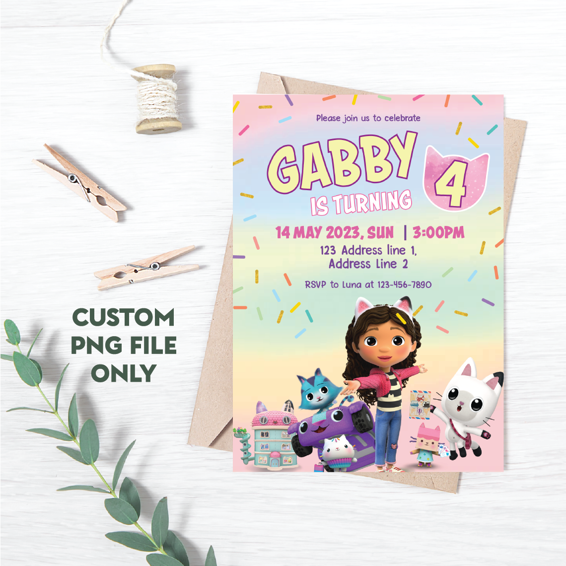 Personalized File Printable Birthday Invitation, Digital Bir | Inspire ...