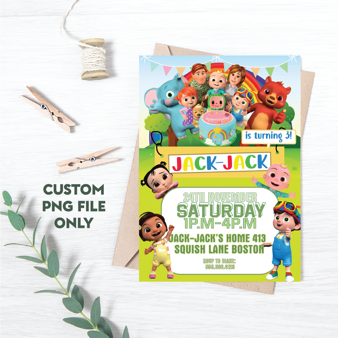 Personalized File Cocomelon Birthday Invitation Boy, Birthda | Inspire ...