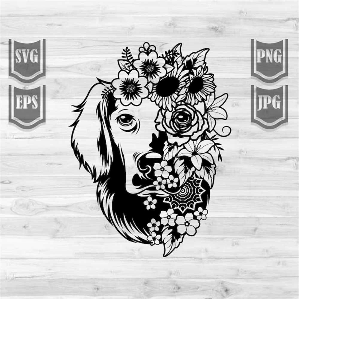 Floral Animal Dog svg | Cute Labrador Clipart | Flower Doggo | Inspire ...