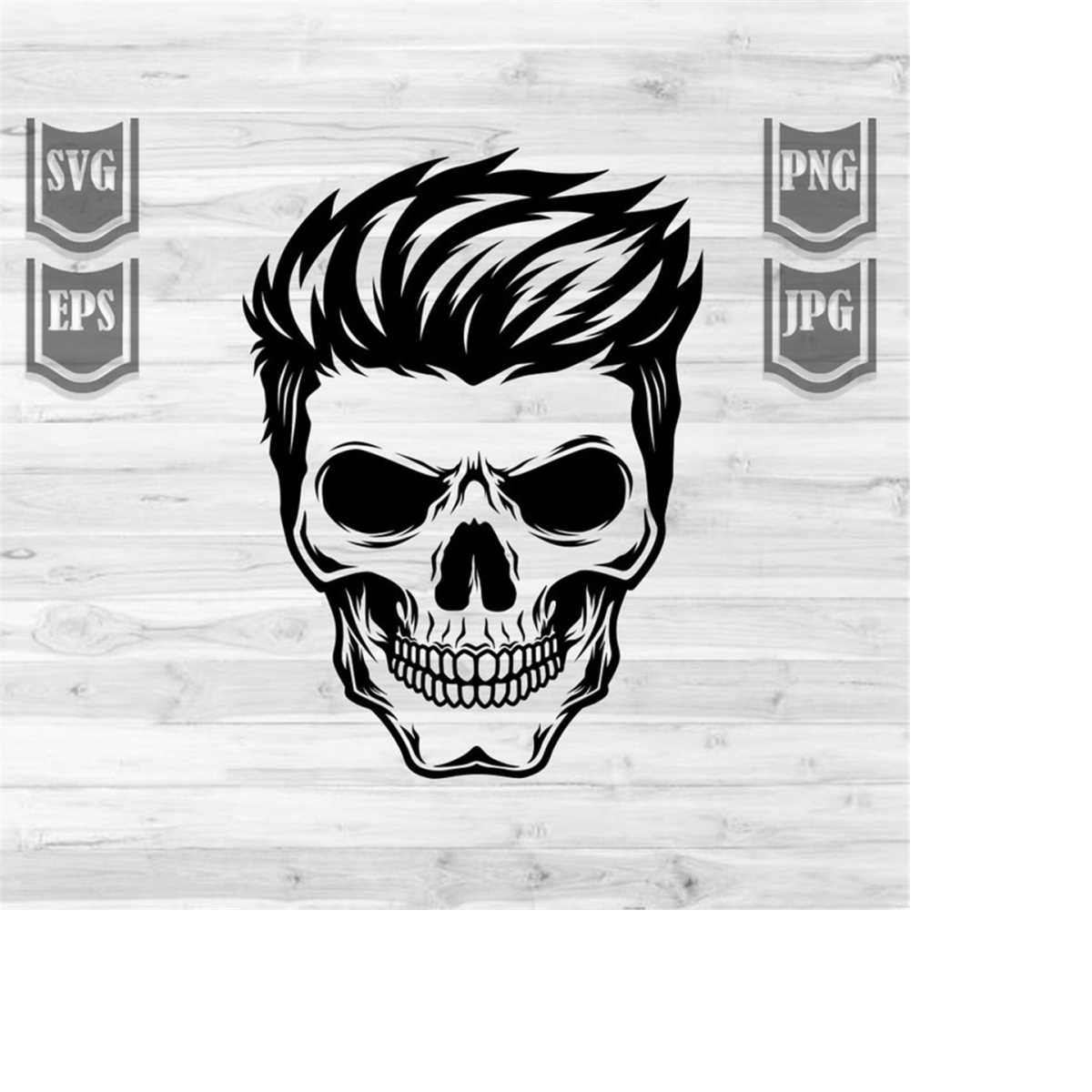 Skull svg | Rockabilly Clipart | Human Head dxf | DadLife Sh - Inspire ...