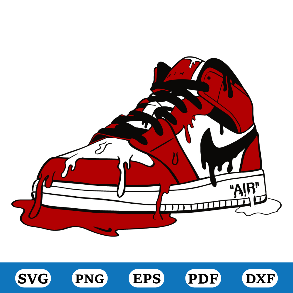 Dripping Sneakers Air Jordan SVG Cutting Files, Shoes Svg, B | Inspire ...