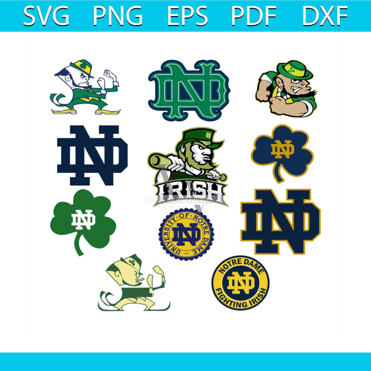 Notre Dame Fighting Irish Logo bundle Svg, Instant Download, | Inspire ...