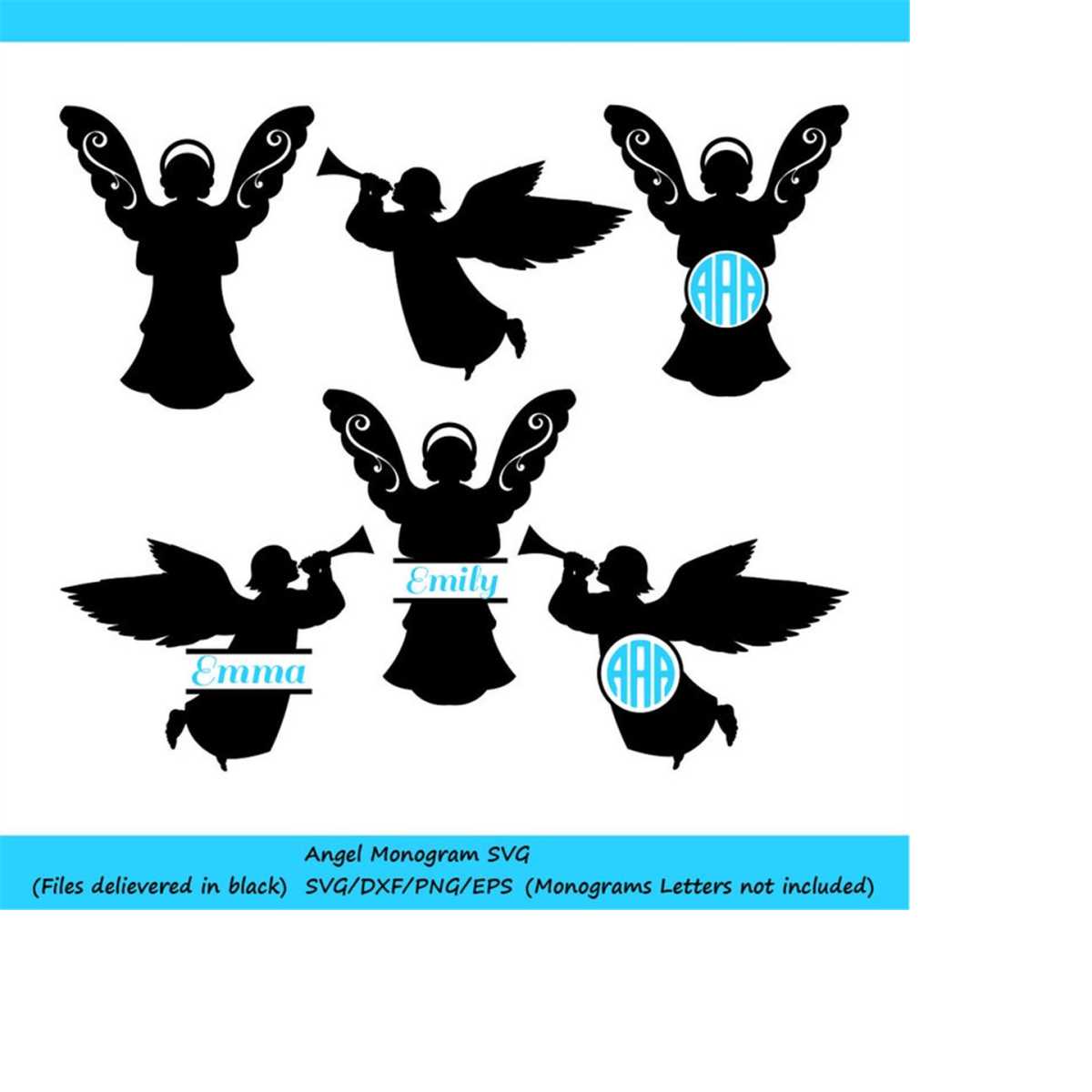 ANGEL SVG File, Christmas Angel Svg, Angel Monogram svg, Chr | Inspire ...