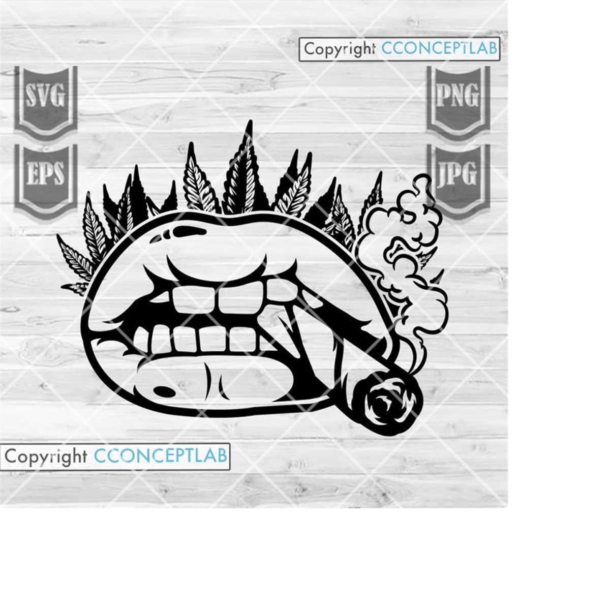 Sexy Lips Smoking Blunt svg | Cannabis Leaf Clipart | Mariju | Inspire ...