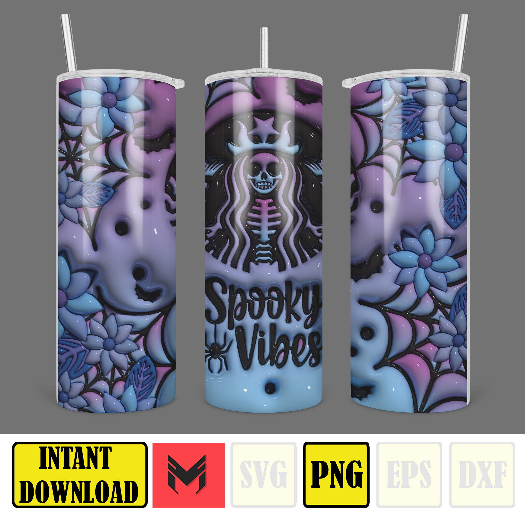 3D Inflated Sublimation Tumbler Design Download PNG, 20 Oz D - Inspire ...