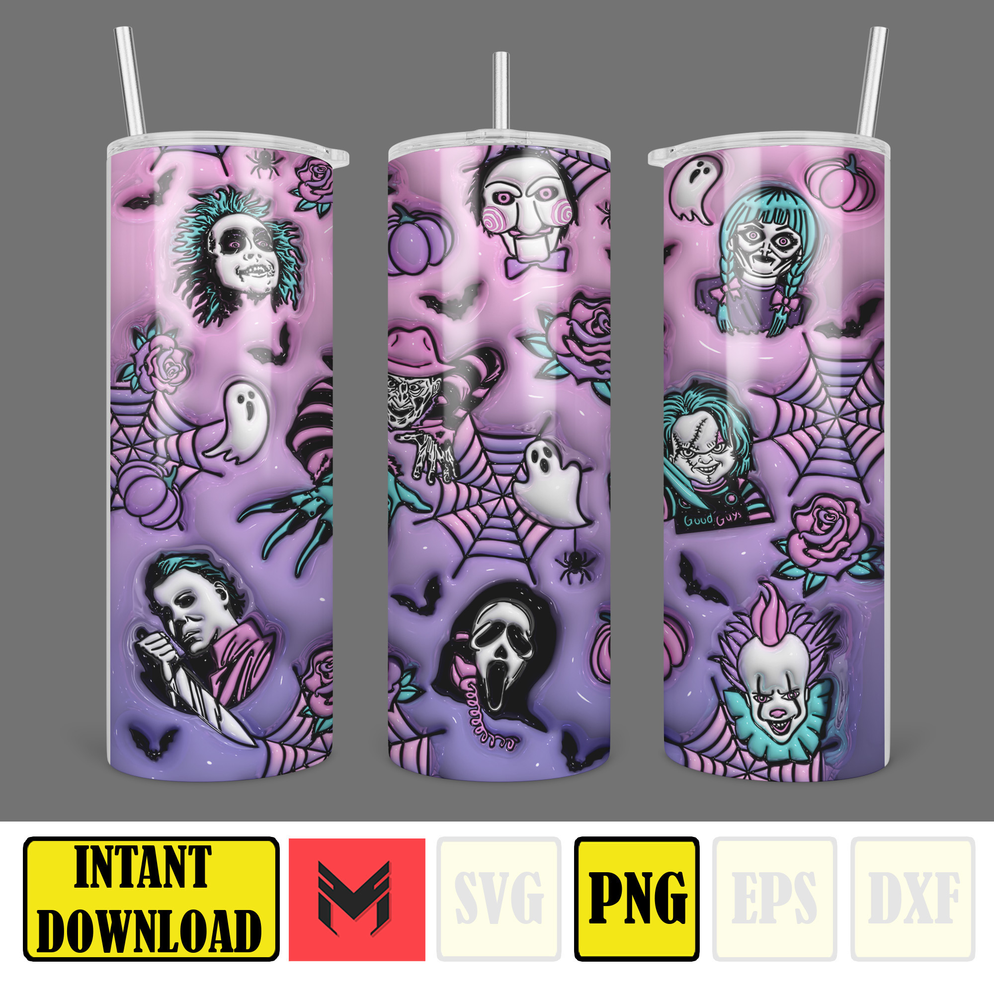 3D Inflated Sublimation Tumbler Design Download PNG, 20 Oz D | Inspire ...