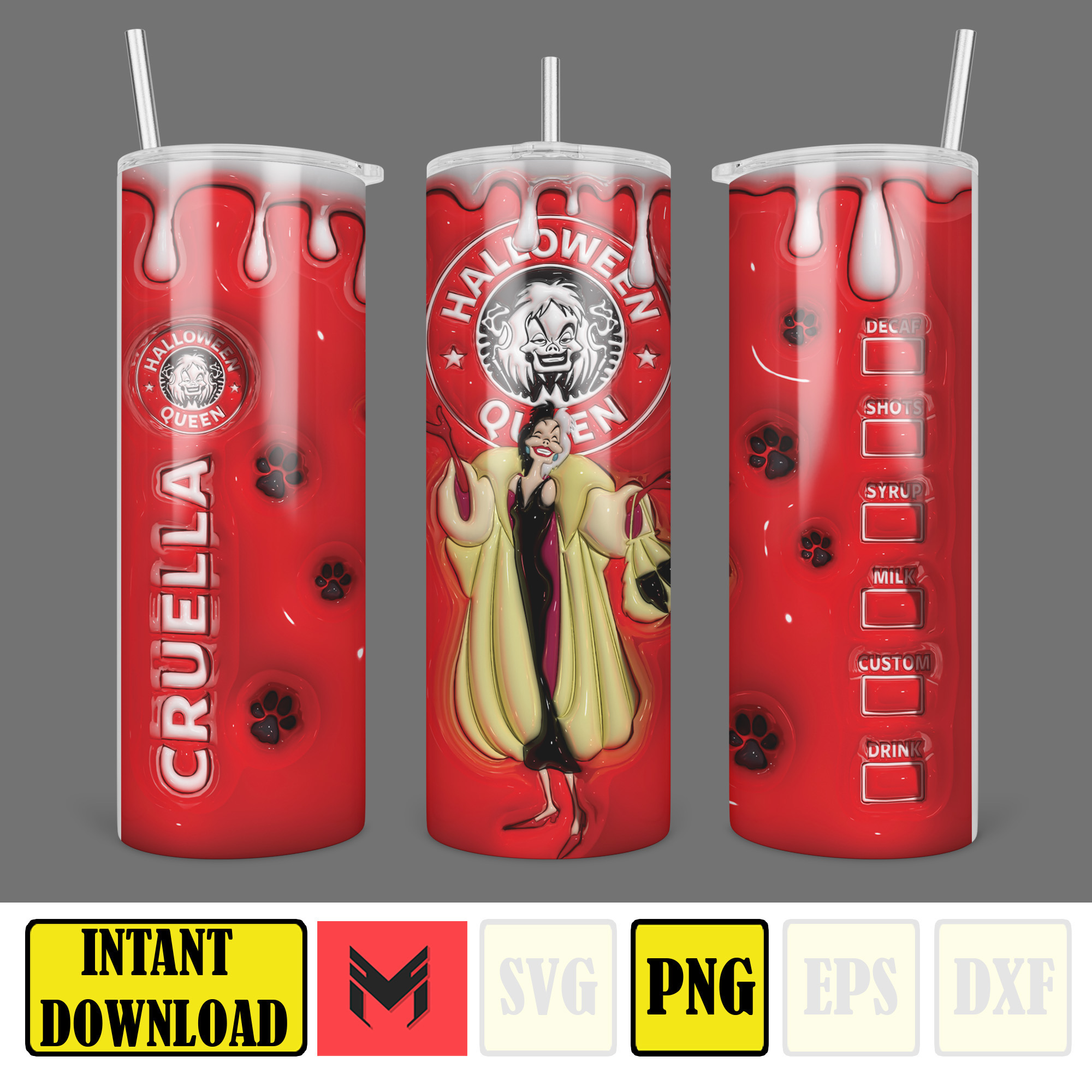 3D Inflated Sublimation Tumbler Design Download PNG, 20 Oz D - Inspire ...