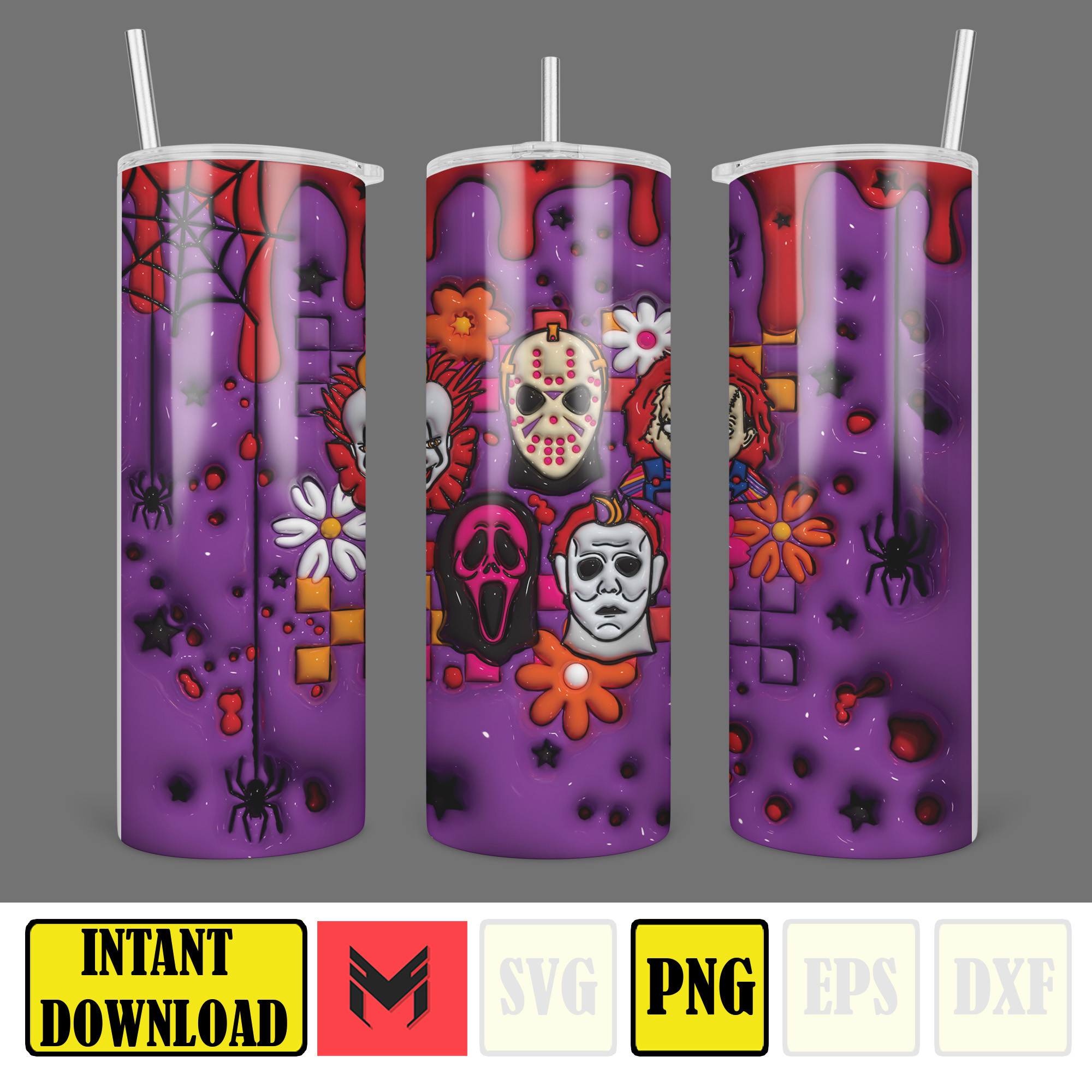 3D Inflated Sublimation Tumbler Design Download PNG, 20 Oz D - Inspire ...