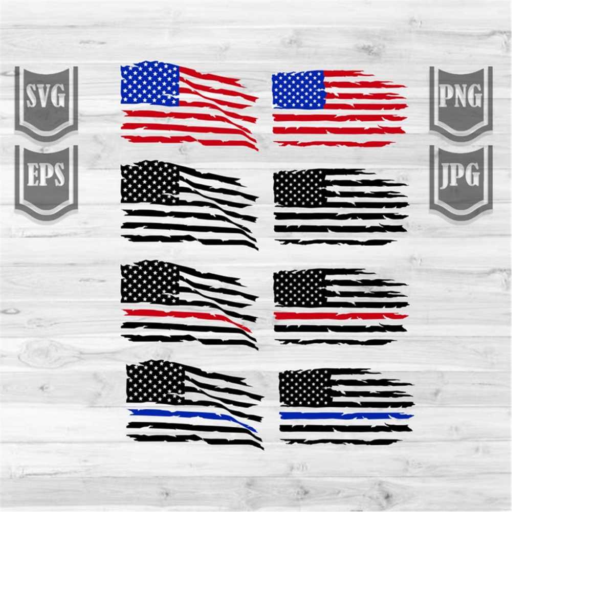8 USA Flag Distressed SVG Bundle | American Flag Clipart | U | Inspire Uplift