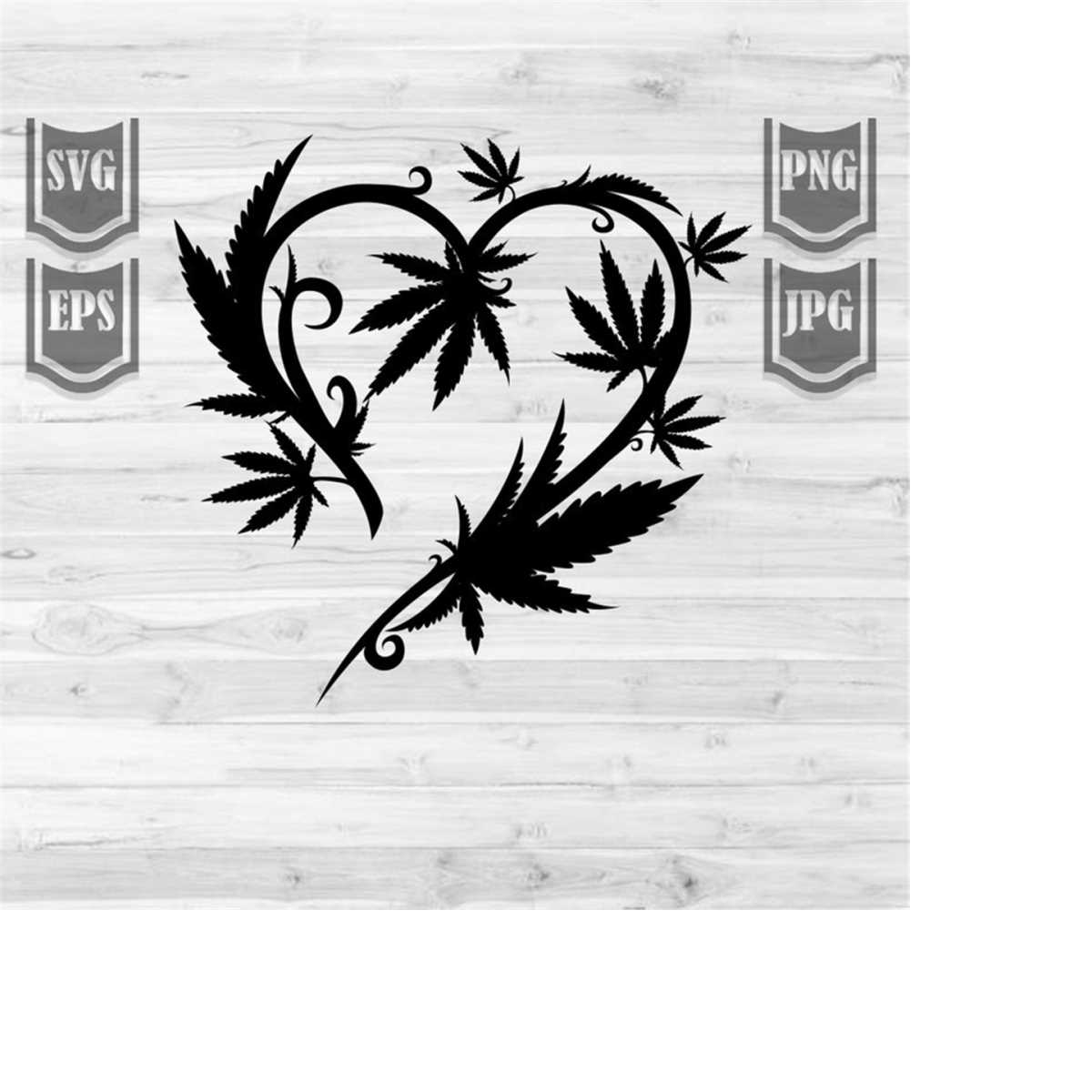 Heart Marijuana Plant Svg File || Cannabis Plant svg || Mari - Inspire ...