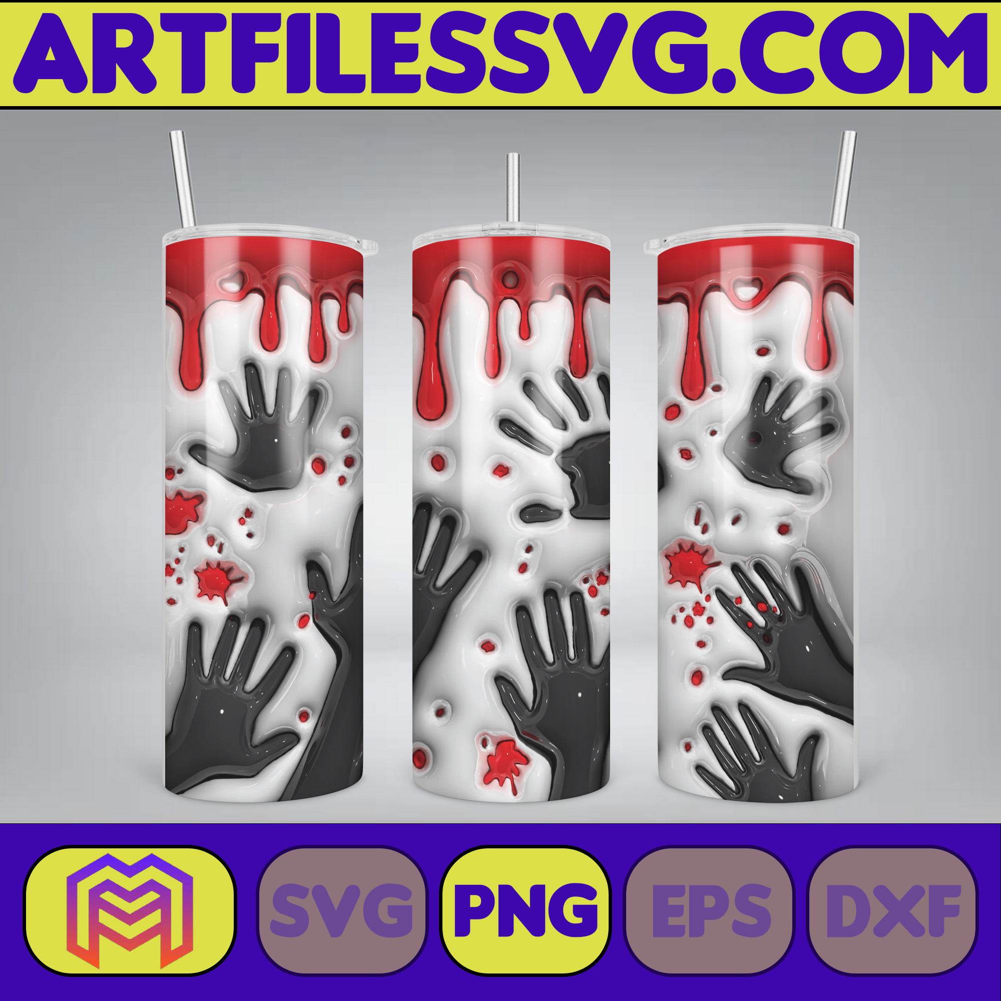 3D Inflated Sublimation Tumbler Design Download PNG, 20 Oz D - Inspire ...