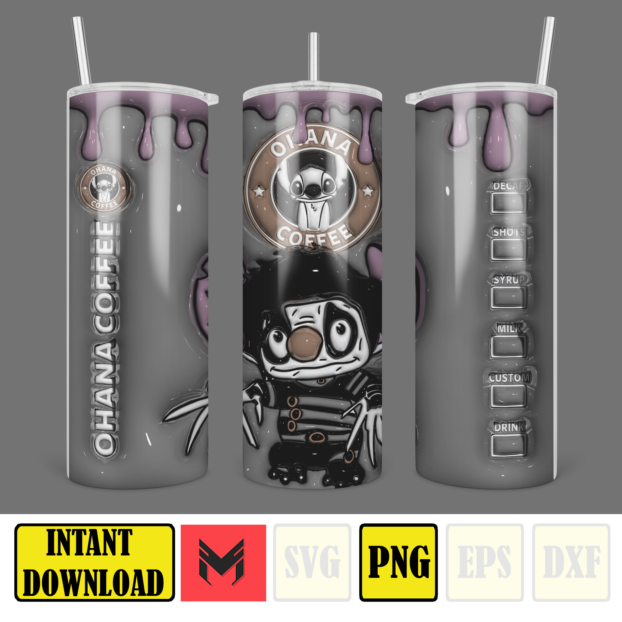 3D Inflated Sublimation Tumbler Design Download PNG, 20 Oz D | Inspire ...