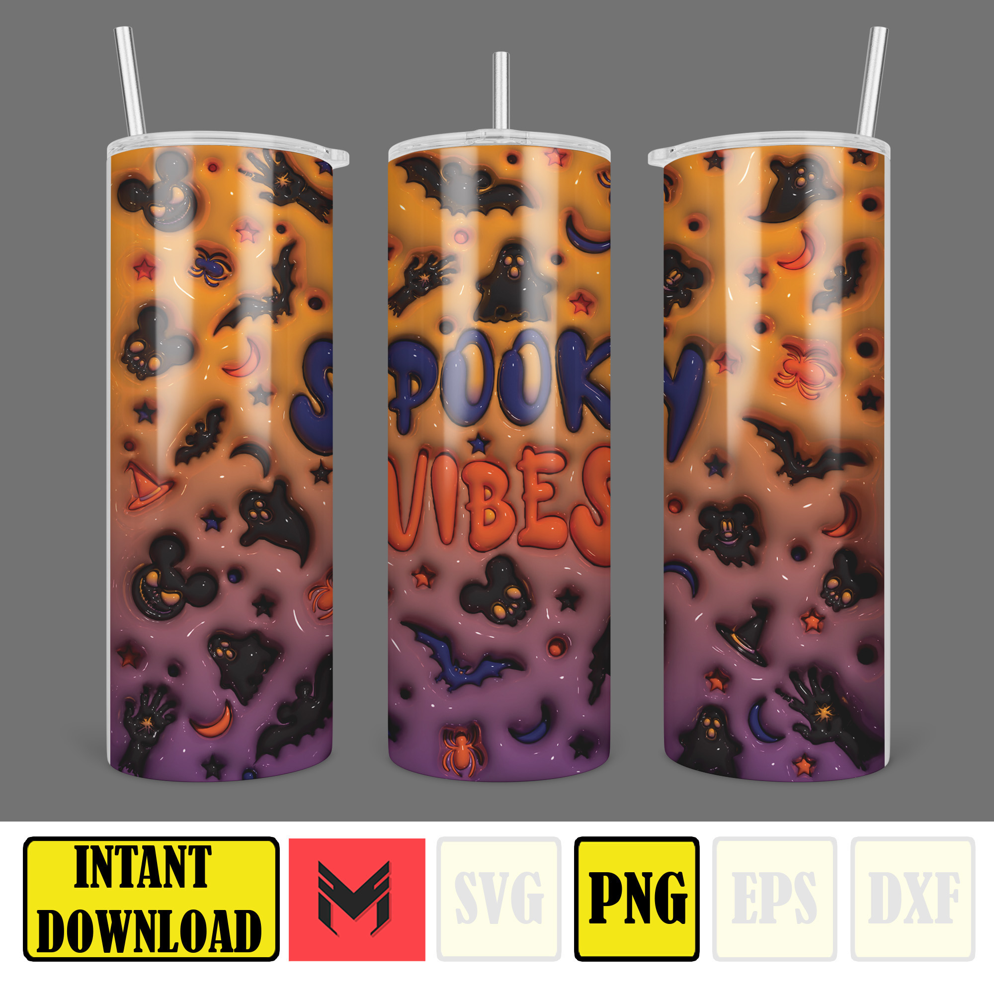 3D Inflated Sublimation Tumbler Design Download PNG, 20 Oz D | Inspire ...