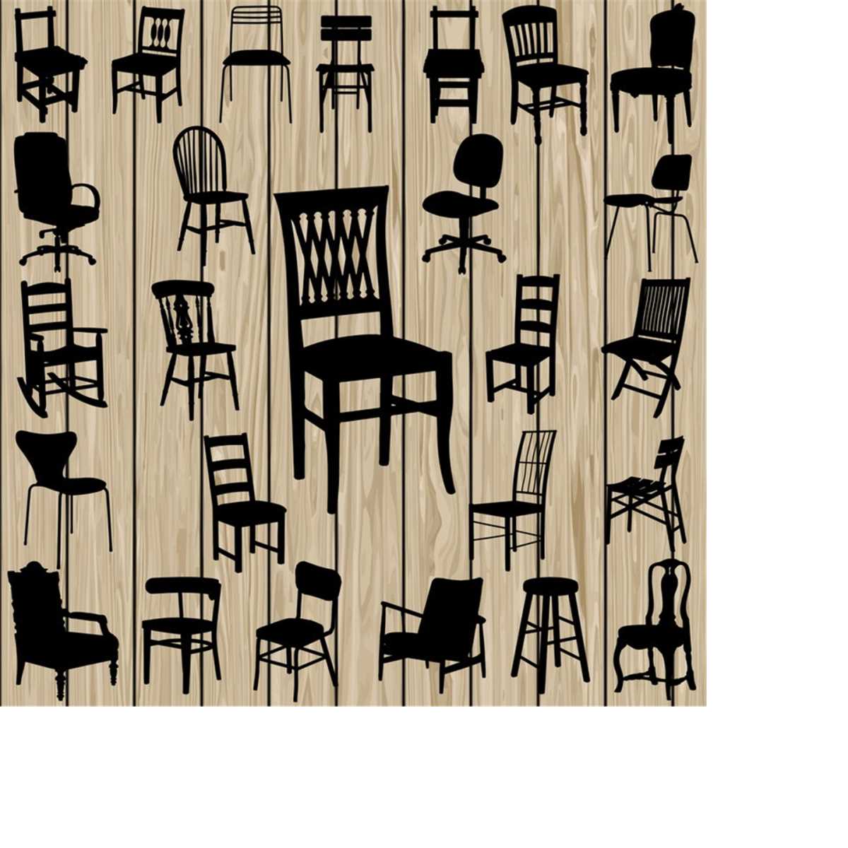 26 Chair SVG, Chair EPS, Chair Vector, Chair Silhouette Clip | Inspire ...