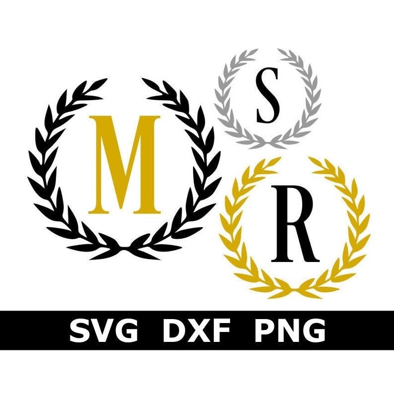 Monogram SVGDXFPNG Alphabet, Leaves Border Roman Letters, Fa - Inspire ...