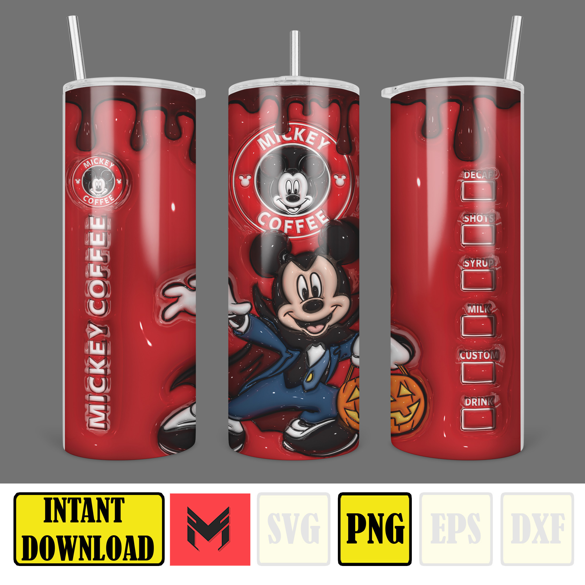 3D Inflated Sublimation Tumbler Design Download PNG, 20 Oz D - Inspire ...